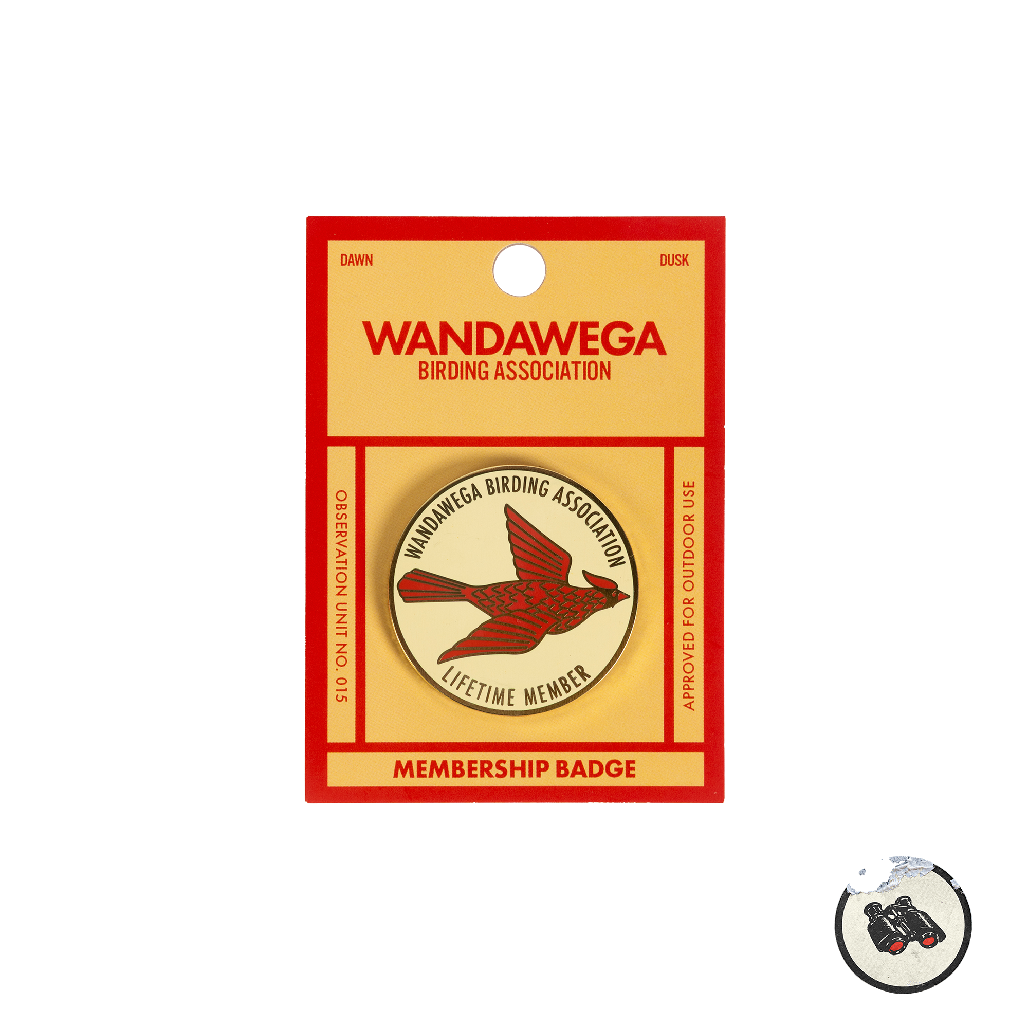 Enamel Cardinal Membership Badge – Wandawega